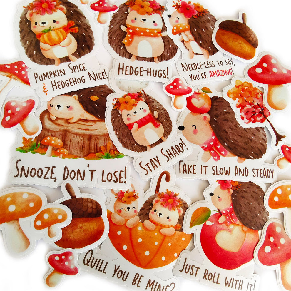 Hedgehog Vinyl Sticker Complete Collection – Adore By Nat Party Decorations
