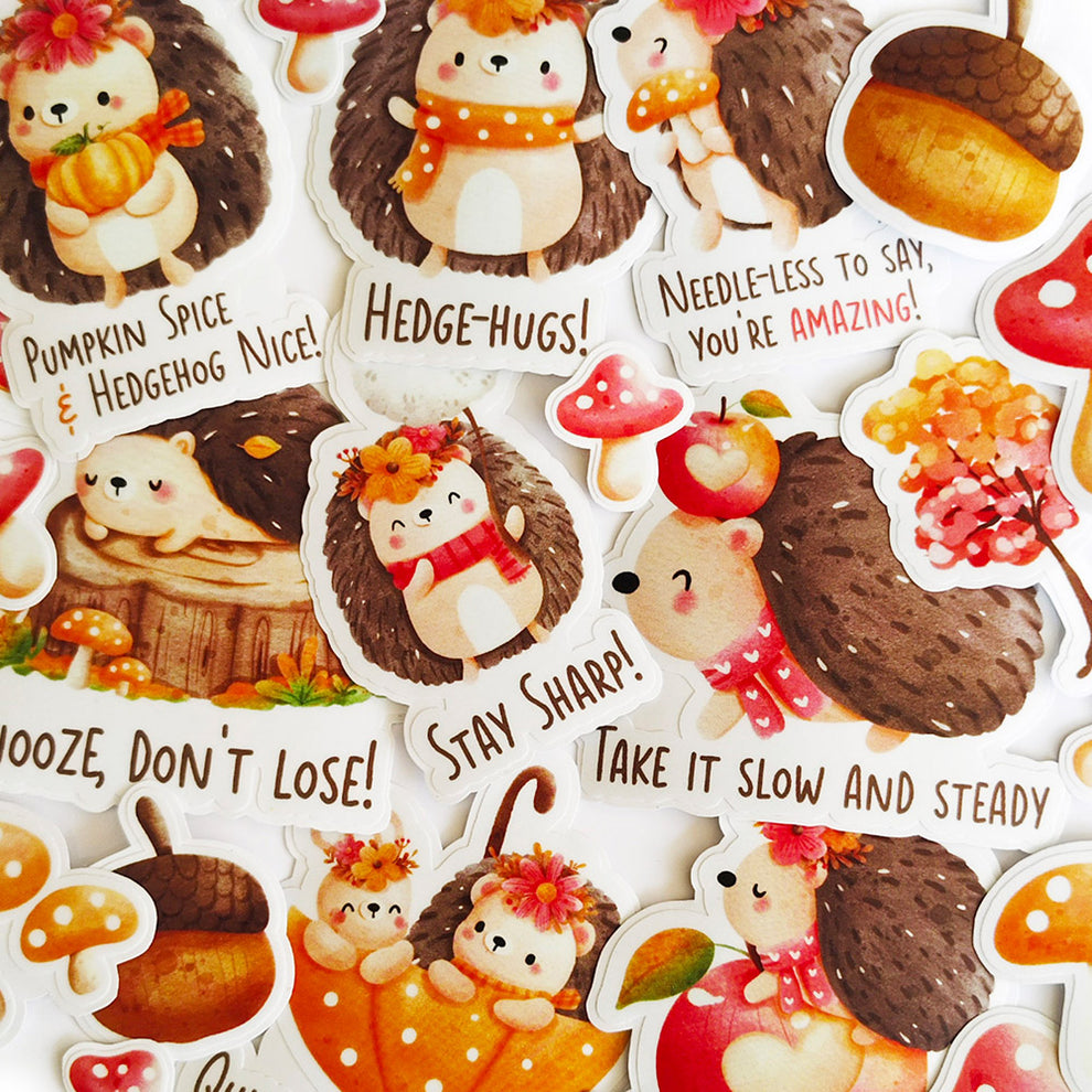 Hedgehog Vinyl Sticker Complete Collection – Adore By Nat Party Decorations