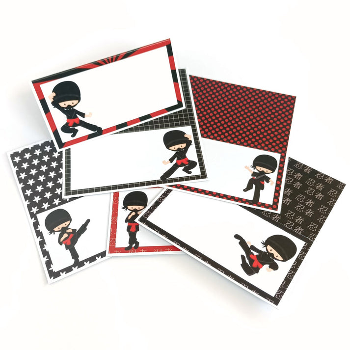 Ninja Boy Place Tent Cards – Adore By Nat Party Decorations