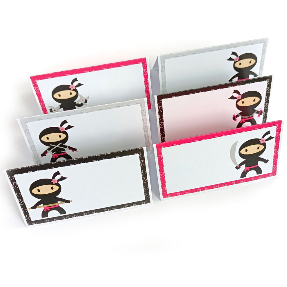 Pink Ninja Place Tent Cards – Adore By Nat Party Decorations
