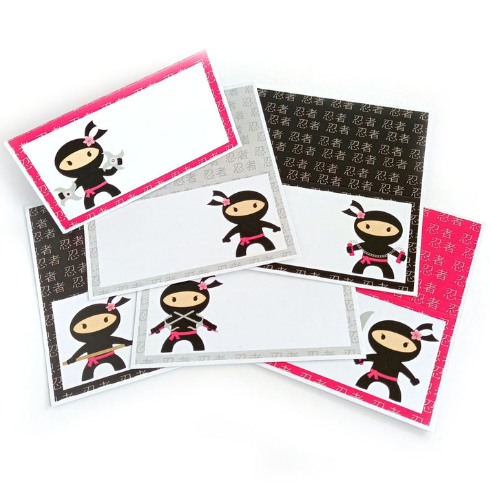 Pink Ninja Place Tent Cards – Adore By Nat Party Decorations