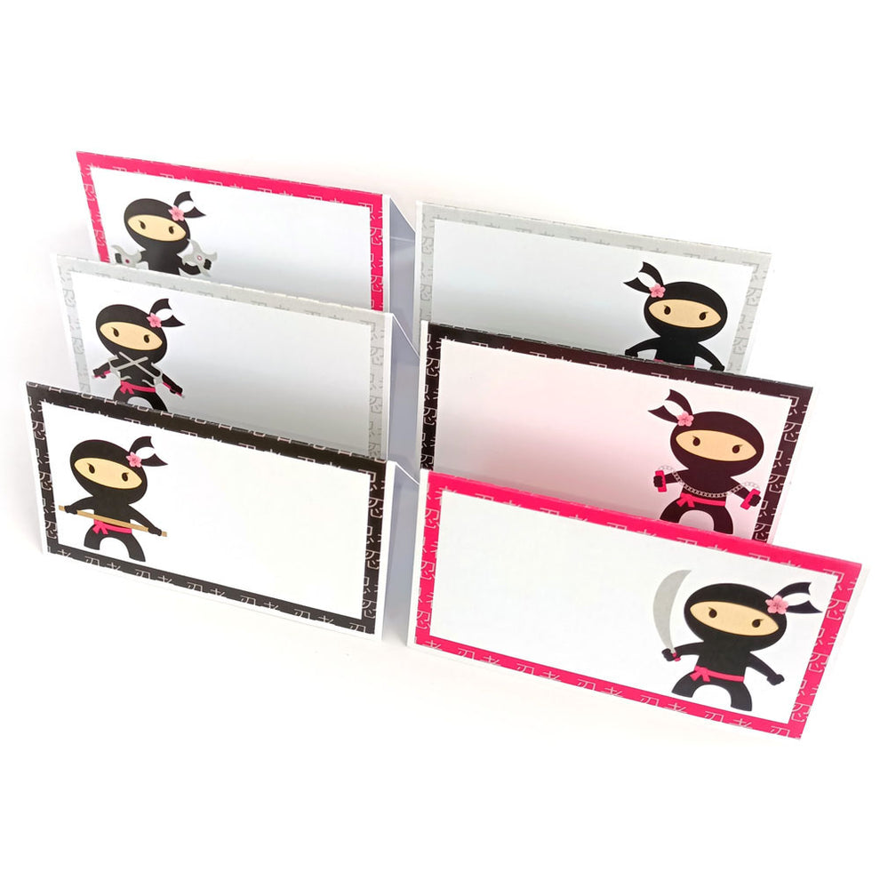 Pink Ninja Place Tent Cards – Adore By Nat Party Decorations