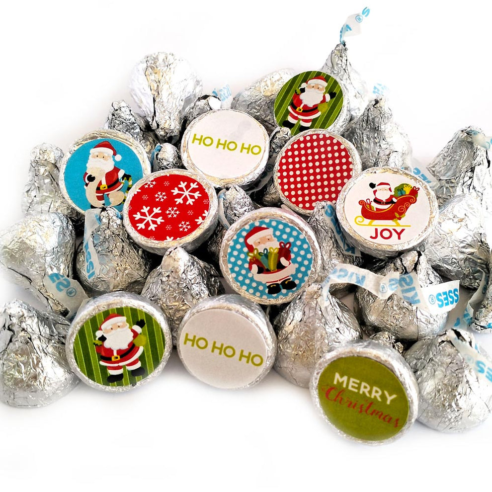 Santa Claus Christmas Sticker Labels for Hershey's Kisses Chocolates ...