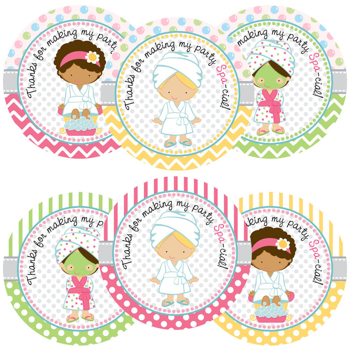 Girl Spa Thank You Sticker Labels – Adore By Nat Party Decorations