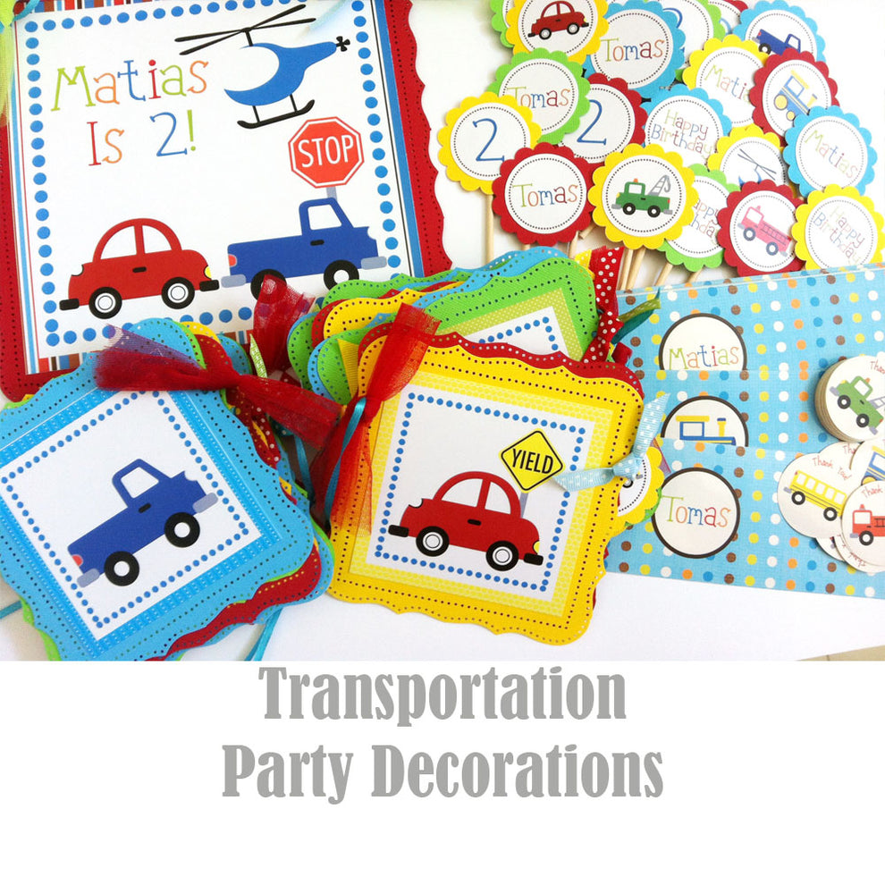Transportation Sticker Party Favors Labels – Adore By Nat Party Decorations