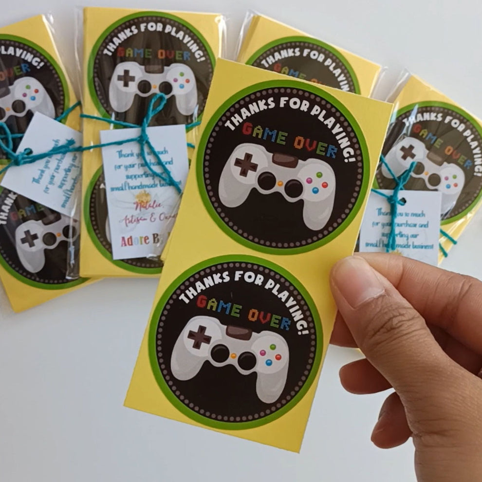Video Games Thank You Sticker Labels – Adore By Nat Party Decorations