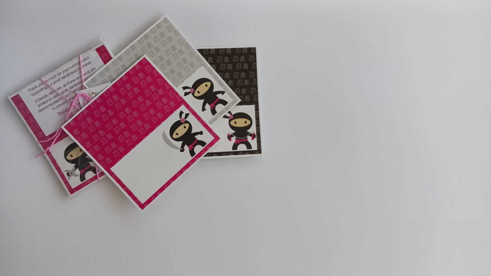 Pink Ninja Place Tent Cards – Adore By Nat Party Decorations